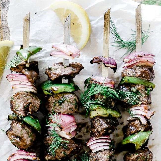 Lemon Dill American Lamb Leg Kabobs with Tzatziki Recipe | Big Y